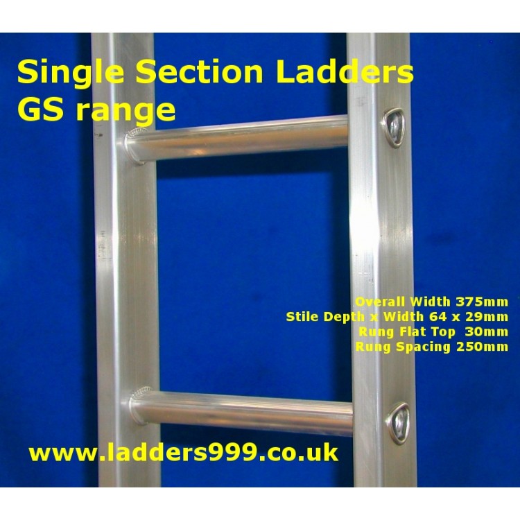 SINGLE Section Alloy Ladders to BS Class 1 standard (not kitemarked ...