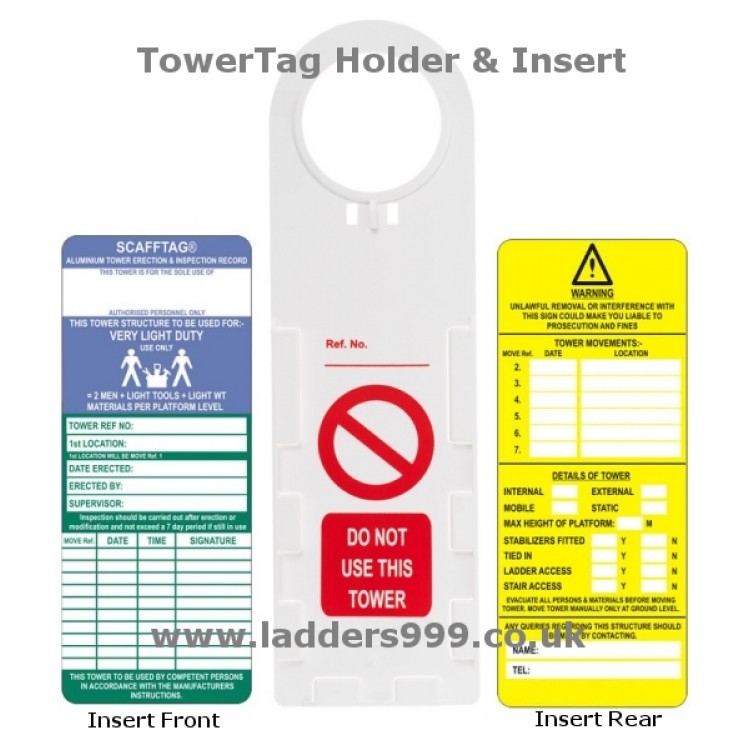 TowerTag Safety Inspection Tagging System for Scaffold Towers by Ladders999