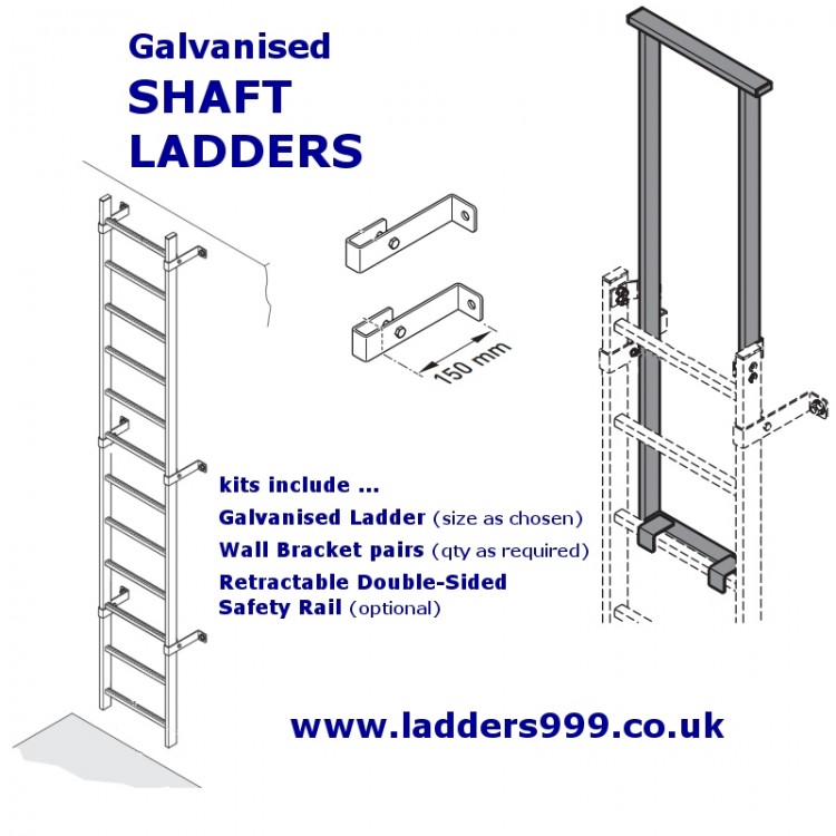 Galvanised SHAFT LADDERS by Ladders999